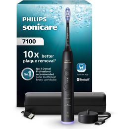 Elektrische Zahnb&uuml;rste "Series 7100 HX7421/01", schwarz, PHILIPS SONICARE, B:17,1cm H:23,2cm T:6cm, Elektrozahnb&uuml;rsten, mit visueller