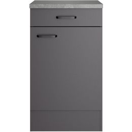 Unterschrank Optifit, B:50cm H:88cm T:50cmanthrazit matt, anthrazit matt, Holzwerkstoff, K&uuml;che, Schr&auml;nke, "OPTImulti", Breite 50 cm, Tiefe 50 cm, mit