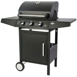 Gasgrill El Fuego, B:110cm H:102cm T:53cm, schwarz, Garten, Grills, "San Angelo", BxTxH: 110x53x102 cm