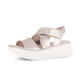 Gabor Damen Plateausandaletten "Plateau Sandale Effektleder", Gr. 39gold, Schuhe