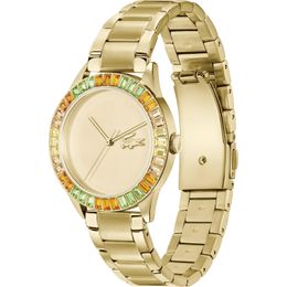Lacoste Damen Quarzuhr "LADYCROC", gold, Armbanduhren, Armbanduhr, Damenuhr, Edelstahlarmband, analog, Glaskristalle