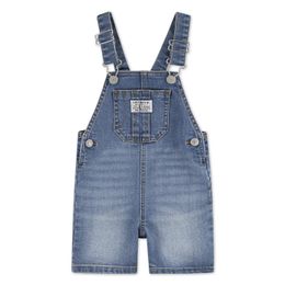 Latzjeans LEVI'S KIDS "LVN SHORTALL", M&auml;dchen, Gr. 12M (80), N-Gr, indigo champion, Denim/Jeans, Obermaterial: 54% Baumwolle, 27% Polyester, 17% Viskose, 2% Elasthan, Basic, Jeans, UNISEX