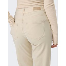Only Damen Straight-Jeans "ONLBLUSH MID STRAIGHT DNM DOT NOOS", beige, Gr. S, unifarben, Denim/Jeans, Obermaterial: 92% Baumwolle, 6%