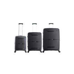Saxoline Koffer "Boho - Trolley - Black - Set"schwarz, Polypropylen, Koffer, aus Polypropylen-Material