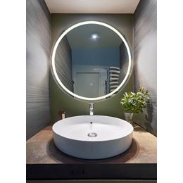 Globo LIGHTING LED Spiegelleuchte "RIVAS", &Oslash; 75cm H: 2,4cm, wei&szlig;, Leuchten, Spiegel/Touch Ein/Aus/Memoryfunktion