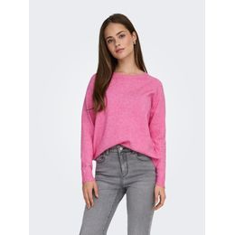 Only Damen Strickpullover "ONLLESLY KINGS L/S PULLOVER KNT NOOS", rosa, Gr. S, meliert, Strick, Obermaterial: 50% Viskose, 27% Nylon, 23% Polyester,