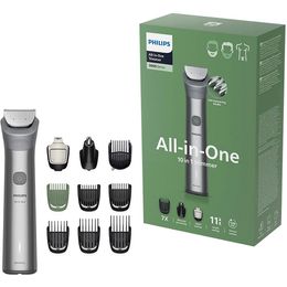 Philips Multifunktionstrimmer "Series 5000 MG5921/15", silber, B:13cm H:23cm T:7,1cm, Haarschneider, 10-in-1-Trimmer f&uuml;r Gesicht, K&ouml;rper und Kopfhaare