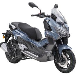 PRIKE Motorroller "PRIKE XDV 125, E5+, Adventure, ADV Roller", ohne Topcase, 95 km/h, blau, Motorroller, ABS, Windschutz, Heizgriffe, USB, EFI,