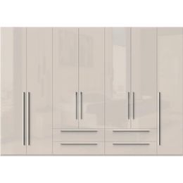Kleiderschrank OTTO HOME, B:317cm H:224cm T:56cm, beige, FSC-zertifizierter Holzwerkstoff, Schlafzimmer, Schr&auml;nke, "Piano, UV lackiert, hochgl&auml;nzend