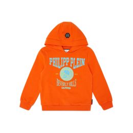 Philipp Plein Jungen Sweatshirt "Kapuzen-Sweatshirt"86, orangefluo, Gr. 6, Obermaterial: 95% Baumwolle, 5% Elasthan, Sweatshirts