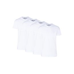 CAMP DAVID Damen T-Shirt "T-Shirt 4er Pack", wei&szlig;, Gr. L, Obermaterial: 95% Baumwolle CO. 5% Elasthan EL., Shirts