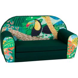 KNORRTOYS Kinder Sofa "Jungle animal", B/H/T: 77cm x 42cm x 34cm, Baumwolle, gr&uuml;n, B:77cm H:42cm T:34cm, Sofas, f&uuml;r Kinder; Made in Europe