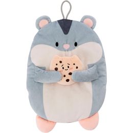 Nici Kinder W&auml;rmflasche "mymochi Hamster Shai mit Cookie, 300 ml, 30 cm", grau, B:23cm H:30cm T:7cm, W&auml;rmflaschen, 2in1 - Kuscheltier & W&auml;rmflasche