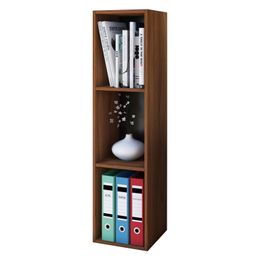 Standregal Vcm, B:34cm H:107cm T:30cm, braun, Wohnzimmer, Regale, "Holz Stand Regal Aufbewahrung Deko B&uuml;cher Mendas 3"