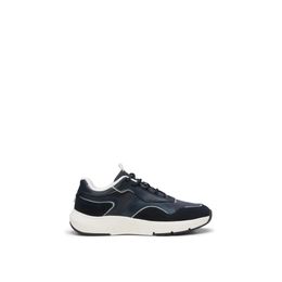 Marc O'Polo MARC O'POLO Damen Sneaker "aus Rindleder und Mesh", Gr. 36, blau, Obermaterial: 95% Leder (Rind), 5% Polyamid, unifarben, Schuhe