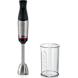 Bosch Stabmixer "ErgoMaster Serie 6 MSM6M610, 4 Klingen, Mixfu&szlig; Edelstahl, schwarz", B:6cm H:39,5cm T:7,8cm, grau, Mixer, Becher, luftgek&uuml;hlter