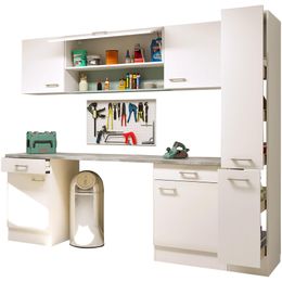 Mehrzweckschrank-Set Flex-Well, B:240cm H:200cm T:60cm, wei&szlig;, Kastenm&ouml;bel-Sets, "LUCCA, 8-teilig, Hauswirtschaft-, Hobby/Werkraum, K&uuml;che, Breite 240