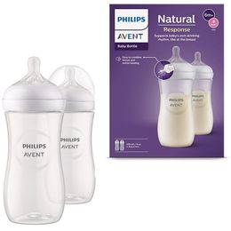 Philips Avent Baby Babyflasche "Natural Response Babyflasche", 330ml, transparent, Kunststoff, H:18,9cm, Trinkflaschen, 2er-Pack, schnelle