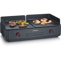 Elektrogrill Severin, B:29,5cm H:51,5cm T:17,5cm, schwarz, Kontaktgrill_Standgrill_Tischgrill_Teppanyakigrill, "PG 8569 Suave Plancha Grill"