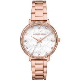 Quarzuhr Michael Kors "PYPER", ros&eacute;goldfarben, wei&szlig;, Armbanduhren, Damen, Quarzuhr, Armbanduhr, Damenuhr, Edelstahlarmband, analog, Glassteine