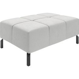 Hockerbank Home Affaire, B:107cm H:43cm T:71cm, silber, 100% Polyester, Hocker, "Ancona New", passend zum Ecksofa, auch in Easy care-Bezug + Cord