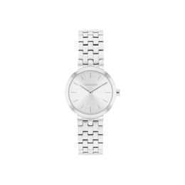 Calvin Klein Damen Quarzuhr "FORME"silberfarben, wei&szlig;, Armbanduhren, Armbanduhr, Damenuhr, Edelstahlarmband, analog