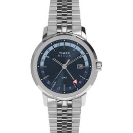 Timex Herren Quarzuhr "MARLIN GMT"edelstahlfarben, Armbanduhren, Armbanduhr, Herrenuhr, Edelstahlarmband, Datum, Dualzeit