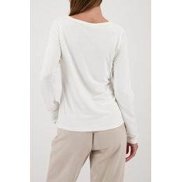 monari Damen Langarmshirt "Shirt Atelier"off, wei&szlig;, Gr. 46, unifarben, Web, Obermaterial: 95% Viskose, 5% Elasthan, Shirts, Regular fit mit