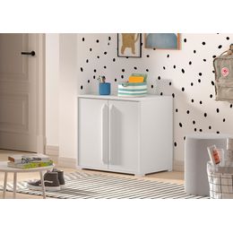 Kommode Vipack, B:67,7cm H:61,5cm T:43cm, wei&szlig;, Holzwerkstoff, Schlafzimmer, Sideboards, "SAM mit 2 Dreht&uuml;ren, dahinter 1 Fachb&ouml;den, universell