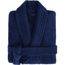 Damenbademantel HAMMETEX, L:100cmdunkelblau, Baumwolle, Hausm&auml;ntel, "Ren, 100% Baumwolle", 380 g/m&sup2; Frottee Bademantel mit Taschen &ndash; Saugf&auml;hig & Weich