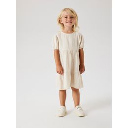 name it M&auml;dchen Tunikakleid "NMFJASMIN SS DRESS NOOS", beige, Gr. 92, unifarben, Web, Obermaterial: 100% Baumwolle, Kleider, Baumwolle - Musselin,