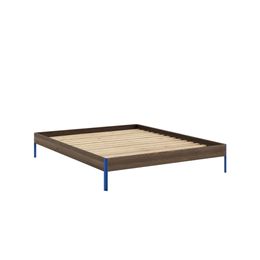 Bettgestell Karup Design, B:166cm H:34cm L:206cmcarob braun, vivid blau, Betten, "CORE BED Bodenbett, Holzrahmen, Futonbett, Jugendbett, Holzbett",
