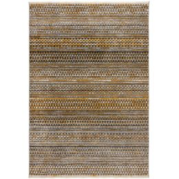 Teppich FLAIR RUGS, B:200cm H:8mm L:300cm, gelb, Kunstfaser, Wohnzimmer, Teppiche, "Camino", Flachgewebe, Skandi, Esszimmer, Wohnzimmer, Flur