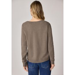 Street One Damen Cardiganlight terra mocha meliert, Gr. 34, unifarben, Web, 37% Baumwolle, 34% Polyacryl, 26% Polyester, 3% Elasthan, Strickjacken,