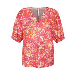Alba Moda Damen Schlupfbluse "Bluse Bluse mit Gummizug am &Auml;rmel", pink, Gr. 38, Obermaterial: 97% Baumwolle CO. 3% Elasthan EL., Blusen