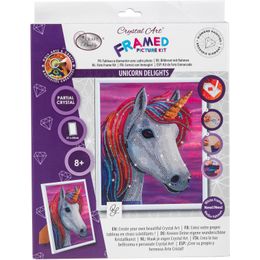 CRAFT Buddy Kinder Kreativset "Crystal Art, Einhorn"bunt, Kunststoff, B:21cm H:25cm, Kreativsets, mit Rahmen