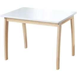 Roba Kinder Kindertisch "mit farbig lackierter Tischplatte, wei&szlig;", B/H/T: 76cm x 56cm x 52cm, wei&szlig;, B:76cm H:56cm T:52cm, Tische