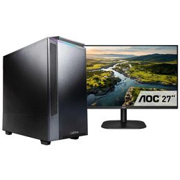 Captiva Business-PC-Komplettsystem "Workstation I75-779 TFT Bundle", Microsoft Windows 11 Pro (64 Bit), 64 GB RAM 1.000 GB SSD, schwarz,