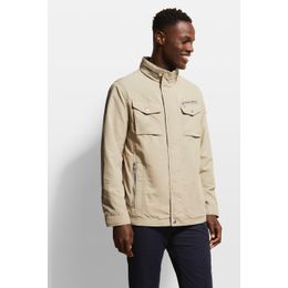 Bugatti Herren Kurzjacke, beige, Gr. 52, 100% Polyamid, Jacken, mit einrollbarer Kapuze