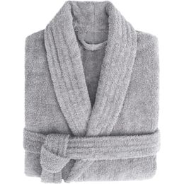 Damenbademantel HAMMETEX, L:100cmleichtgrau, Baumwolle, Hausm&auml;ntel, "Ren, 100% Baumwolle", 380 g/m&sup2; Frottee Bademantel mit Taschen &ndash; Saugf&auml;hig & Weich