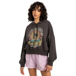 Billabong Damen Kapuzensweatshirt "ALL TIME FLEECE", schwarz, Gr. XS, bedruckt, Jersey, Obermaterial: 80% Baumwolle, 20% Polyester, Sweatshirts