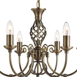 Searchlight Kronleuchter "Zanzibar 6Lt Pendant", 6, &Oslash; 51cm H: 39cm, 1 Stk., gold, Wohnzimmer, Leuchten