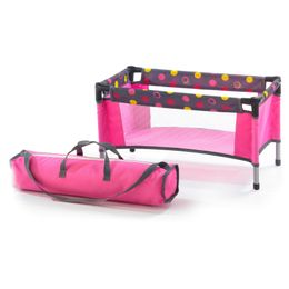 Bayer Chic 2000 CHIC2000 Kinder Puppenbett "Puppen-Reisebett, Funny Pink", pink, Stahl, Stoff, B:54cm H:32cm T:54cm, Puppenm&ouml;bel, mit Tragetasche