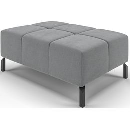 Hockerbank Home Affaire, B:107cm H:43cm T:71cm, grau, 100% Polyester, Hocker, "Ancona New", passend zum Ecksofa, auch in Easy care-Bezug + Cord