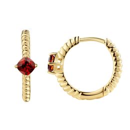 Firetti Damen Paar Creolen "Schmuck Geschenk Gold 333 Ohrschmuck Ohrringe", 14mm, Gelbgold 333gelbgoldfarben, rot, rot, Gelbgold 333, Ohrringe, mit