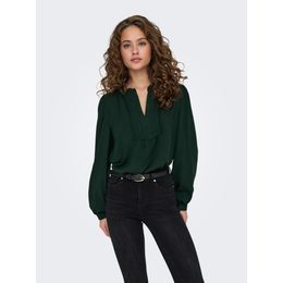 Jacqueline de Yong JDY Damen Langarmbluse "JDYRACHEL LIFE L/S PINTUCK TOP WVN NOOS", gr&uuml;n, Gr. XS, unifarben, Web, Obermaterial: 100% Polyester, Blusen, im romantischen