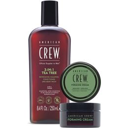 American Crew Haarpflege-Set "Holiday Duo Set - Tea Tree Shampoo 250ml + Forming Cream 50g", transparent, Haarpflegemittel, Limited Edition