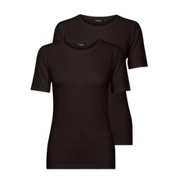 oxmo Damen T-Shirt "T-Shirt OXJessa", schwarz, Gr. L, Obermaterial: 95% Viskose CV. 5% Elasthan EL., Shirts
