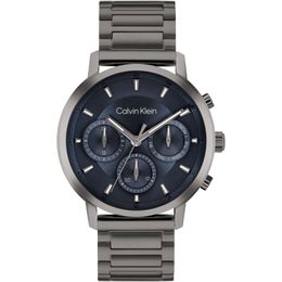 Calvin Klein Herren Multifunktionsuhr "Gauge", grau, Armbanduhren, Quarzuhr, Armbanduhr, Herrenuhr, Edelstahlarmband, analog