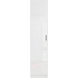 Mehrzweckschrank Rauch, B:47cm H:210cm T:41cmalpinwei&szlig;, hochglanz wei&szlig;, griffe graumetallic, Holzwerkstoff, K&uuml;che, Schr&auml;nke, "Garderobe